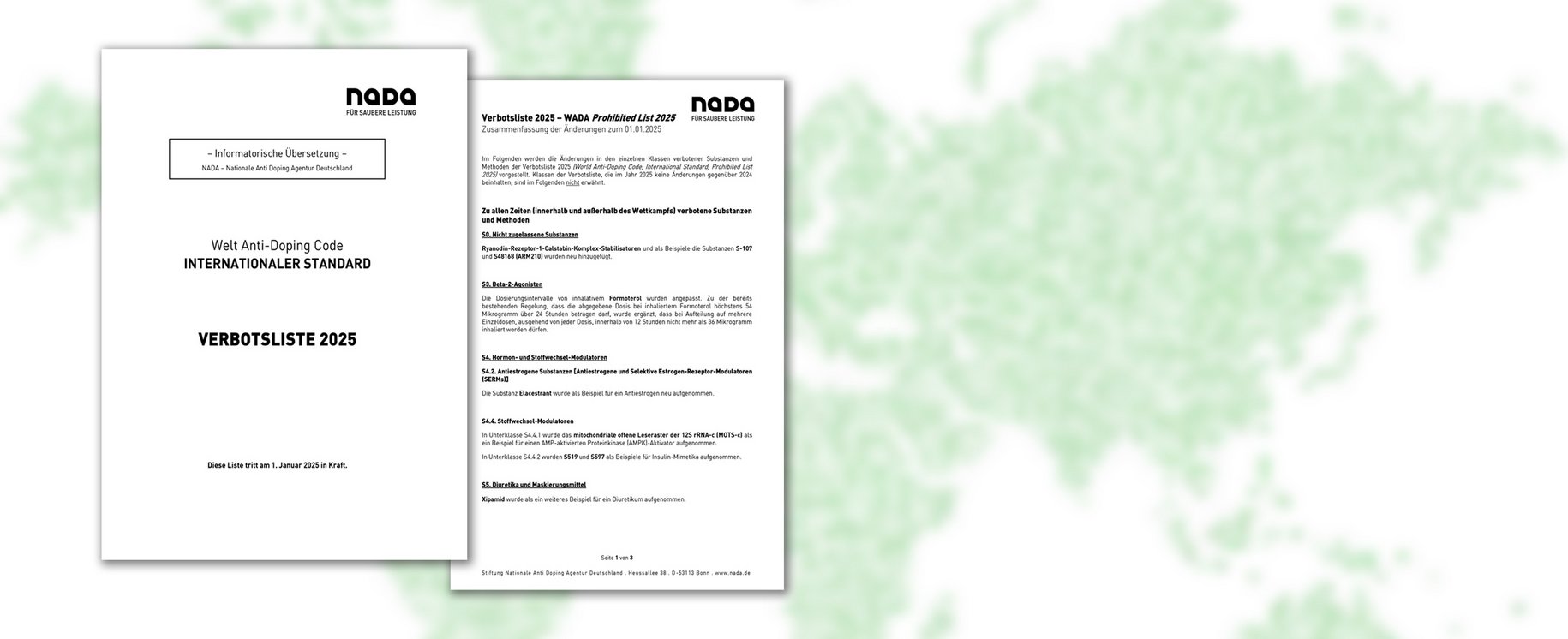 WADA Prohibited List 2025 translated into German